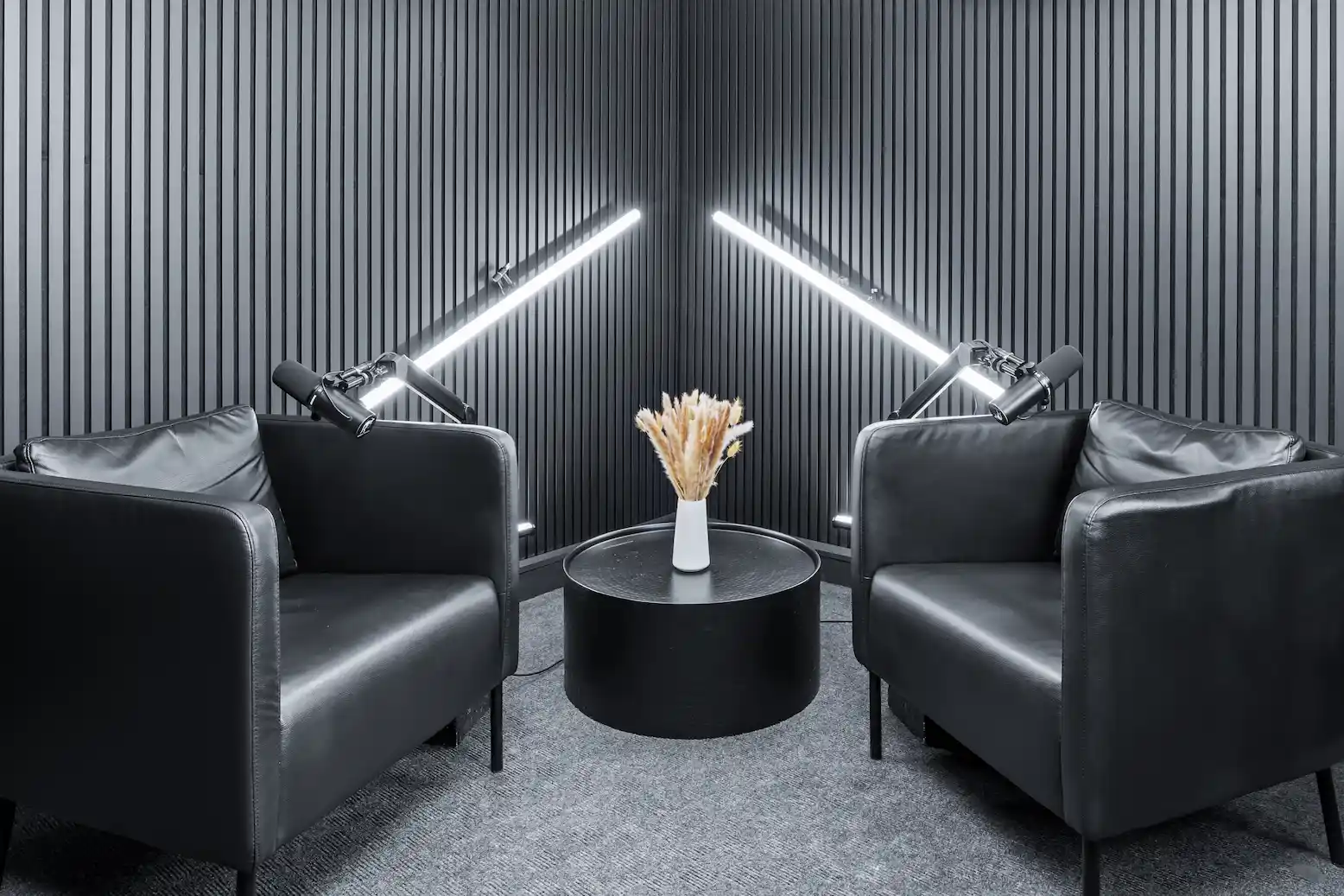 Black Podcast Studio | Media Pouch - Austin Podcast & Recording Studio